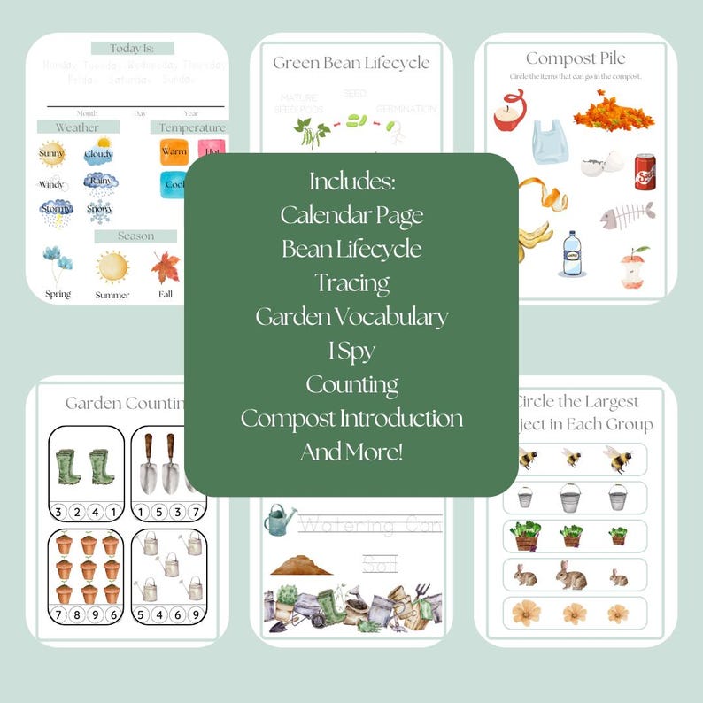 Garden Theme Morning Menu | Preschool Kindergarten Morning Menu ...