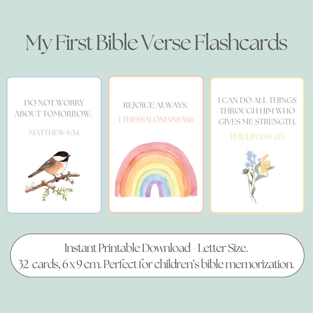 Bible Verse Flashcards | Lunchbox Printable Scripture Cards | Bible ...