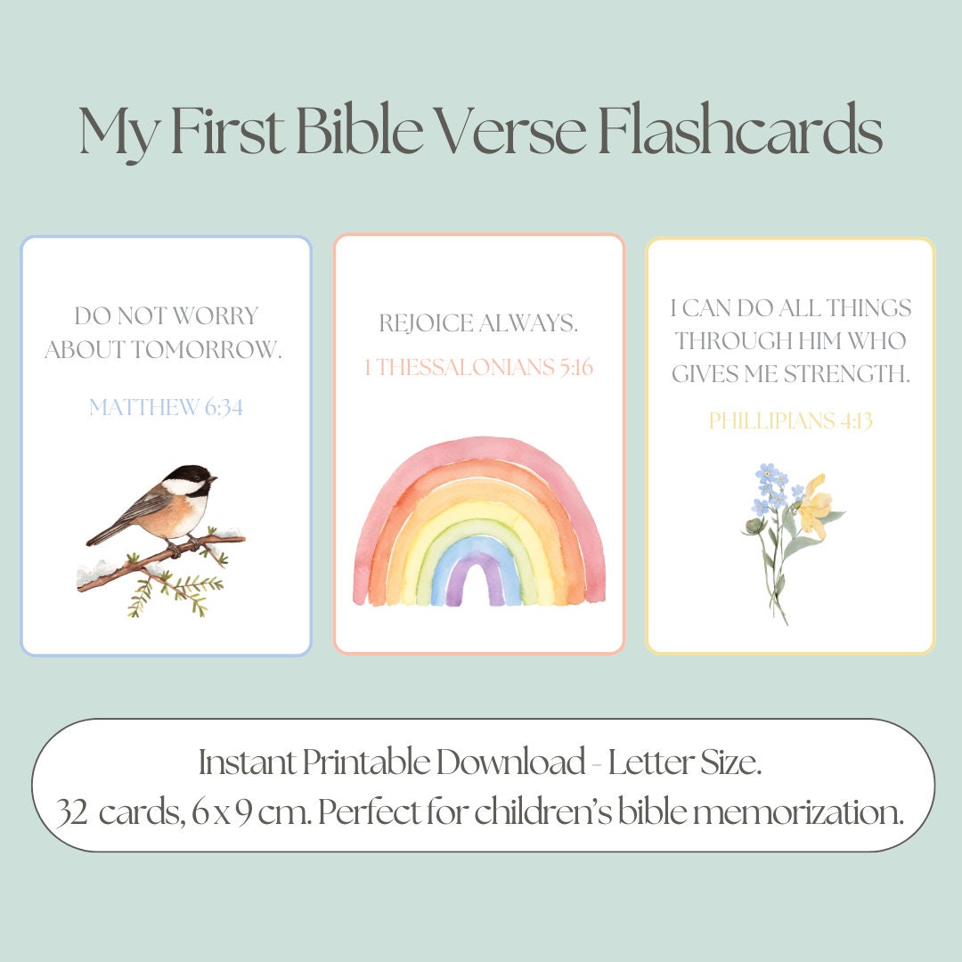 Bible Verse Flashcards | Lunchbox Printable Scripture Cards | Bible ...