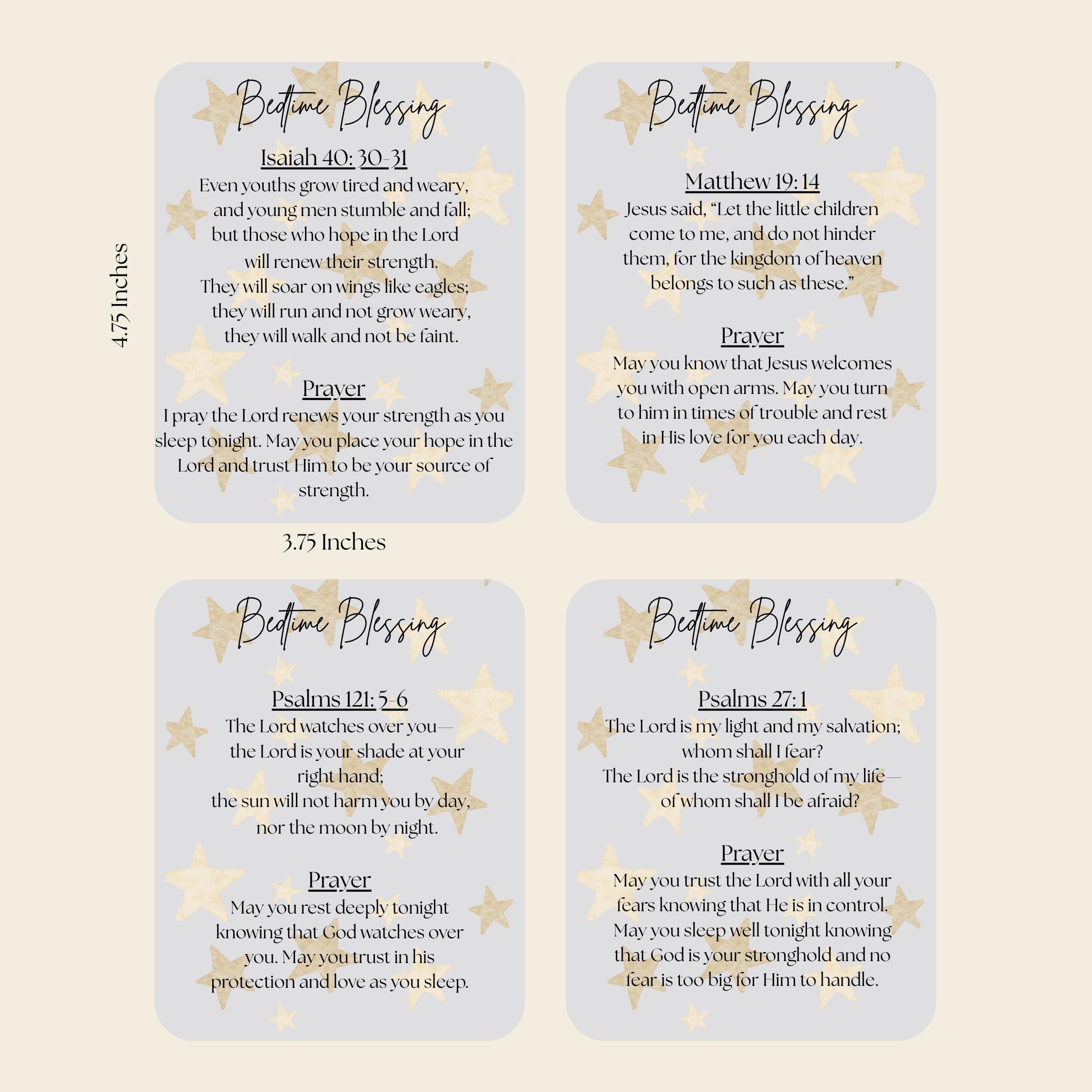 Prayer Cards for Kids | Bedtime Printable Cards | Christian Nighttime ...