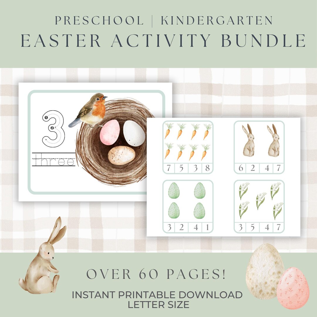 Easter Preschool Activity Bundle | Spring Printable | Easter Games for ...
