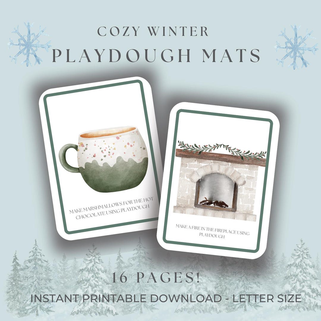 Preschool Winter Sensory Activity | Christmas Themed Playdough Mats ...