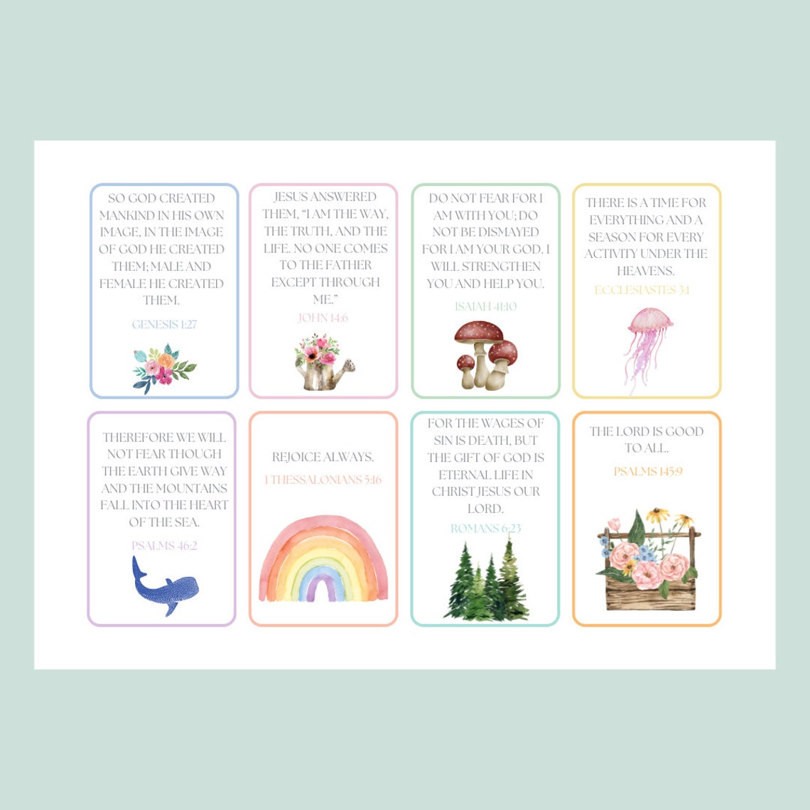 Bible Verse Flashcards | Lunchbox Printable Scripture Cards | Bible ...