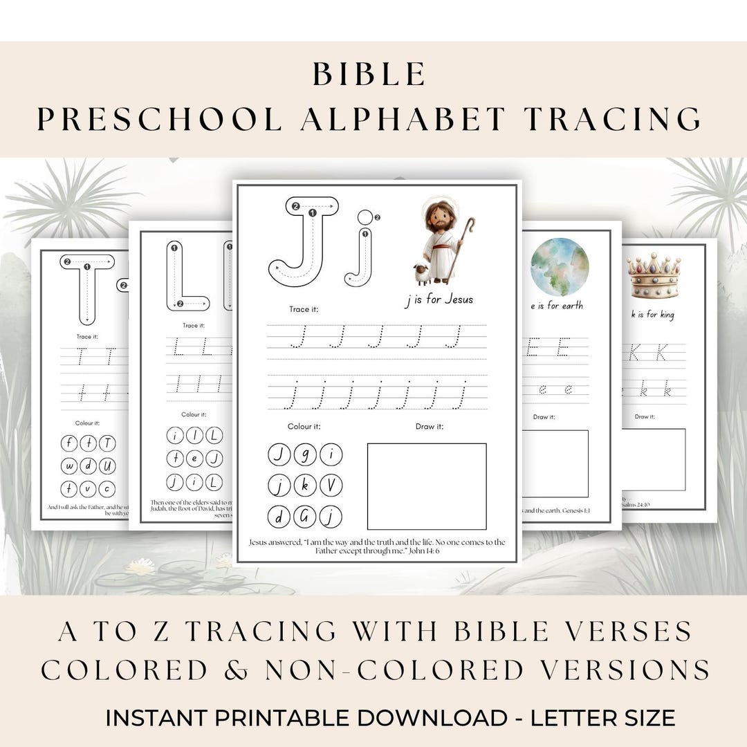 Alphabet Scripture Tracing Cards | Printable Bible ABC Phonics ...