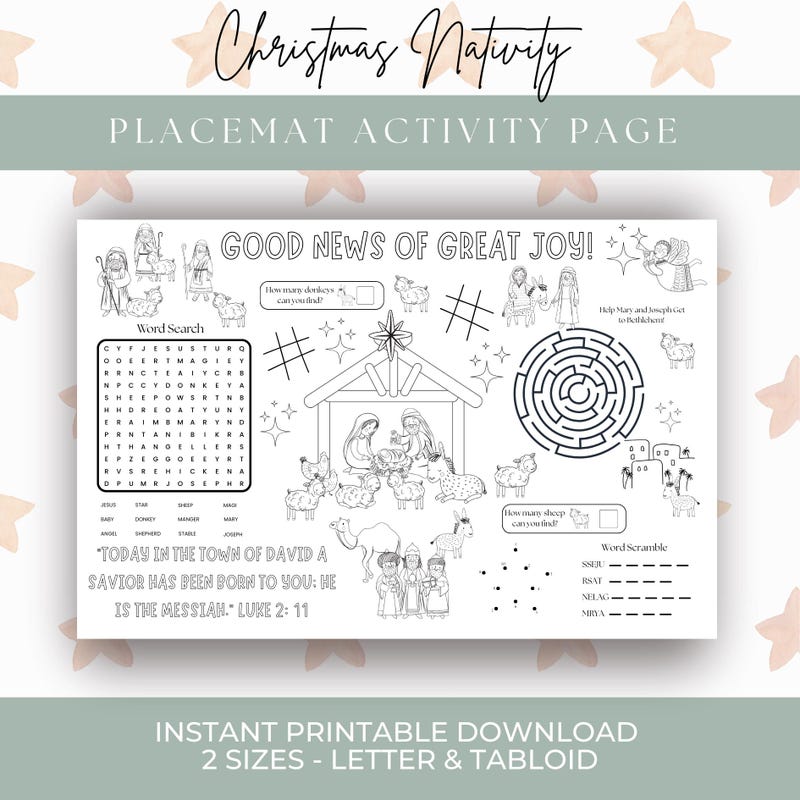 Joy Christmas Activities - Etsy