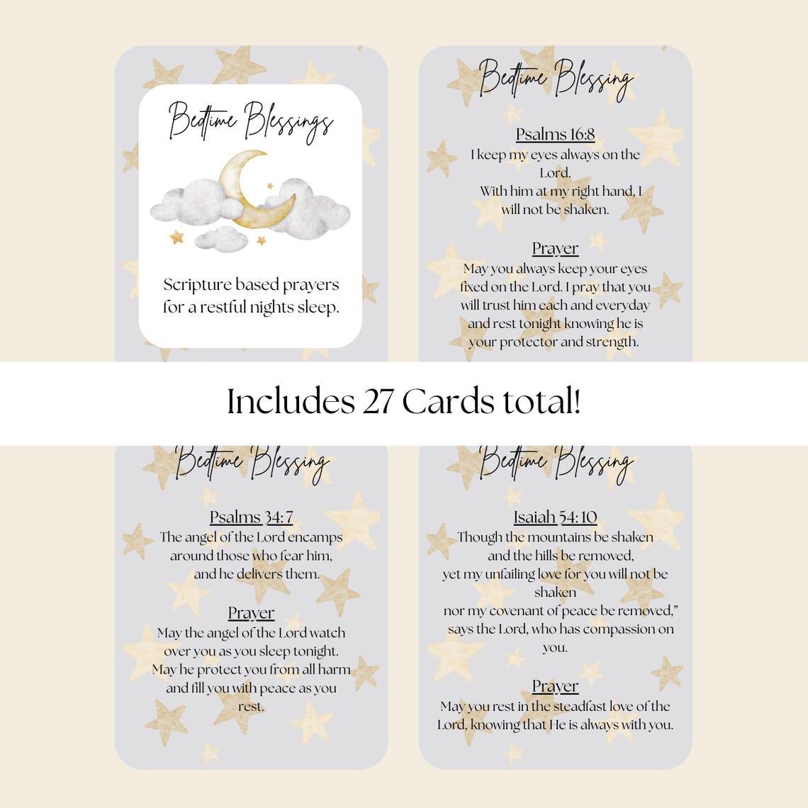 Prayer Cards for Kids | Bedtime Printable Cards | Christian Nighttime ...