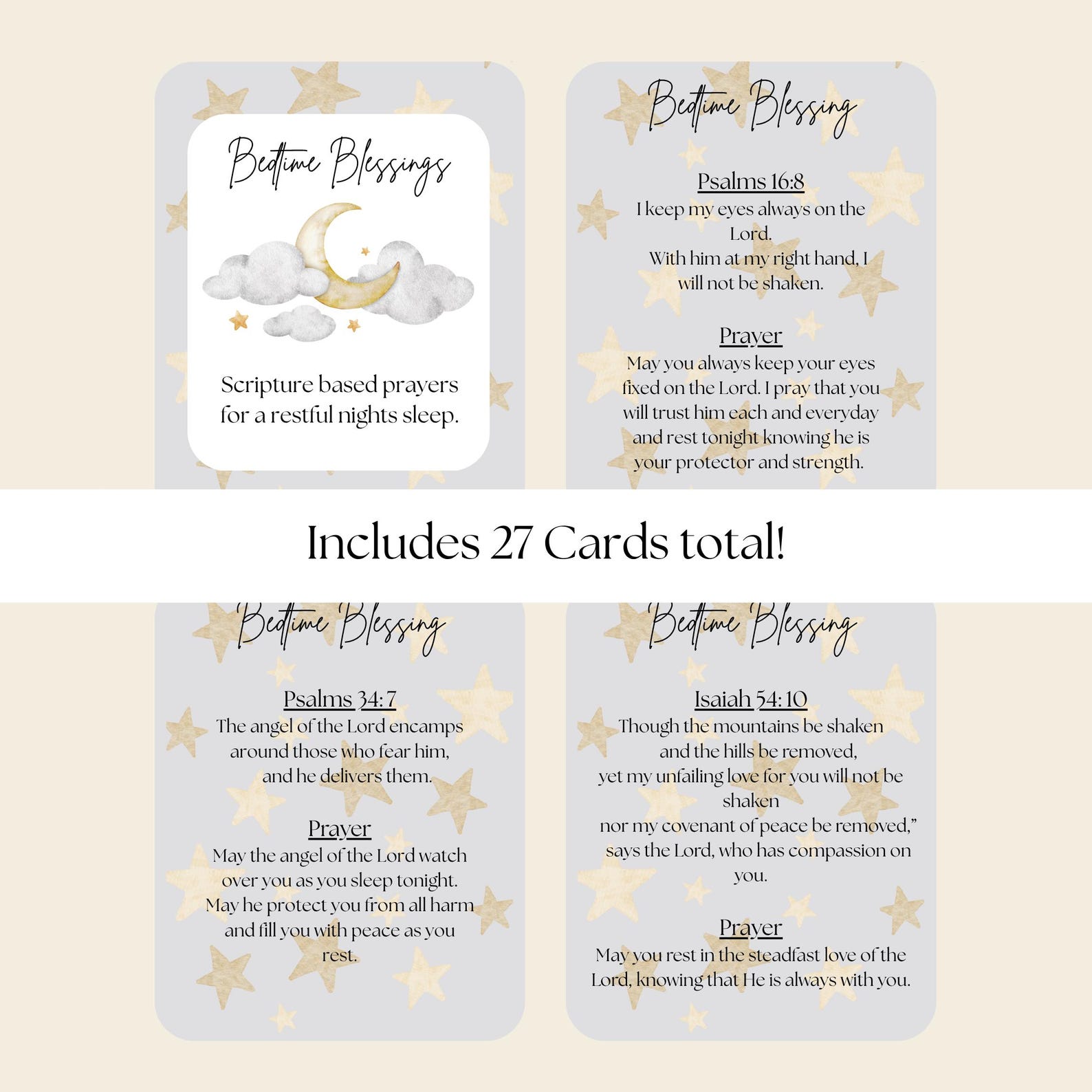 Prayer Cards for Kids | Bedtime Printable Cards | Christian Nighttime ...