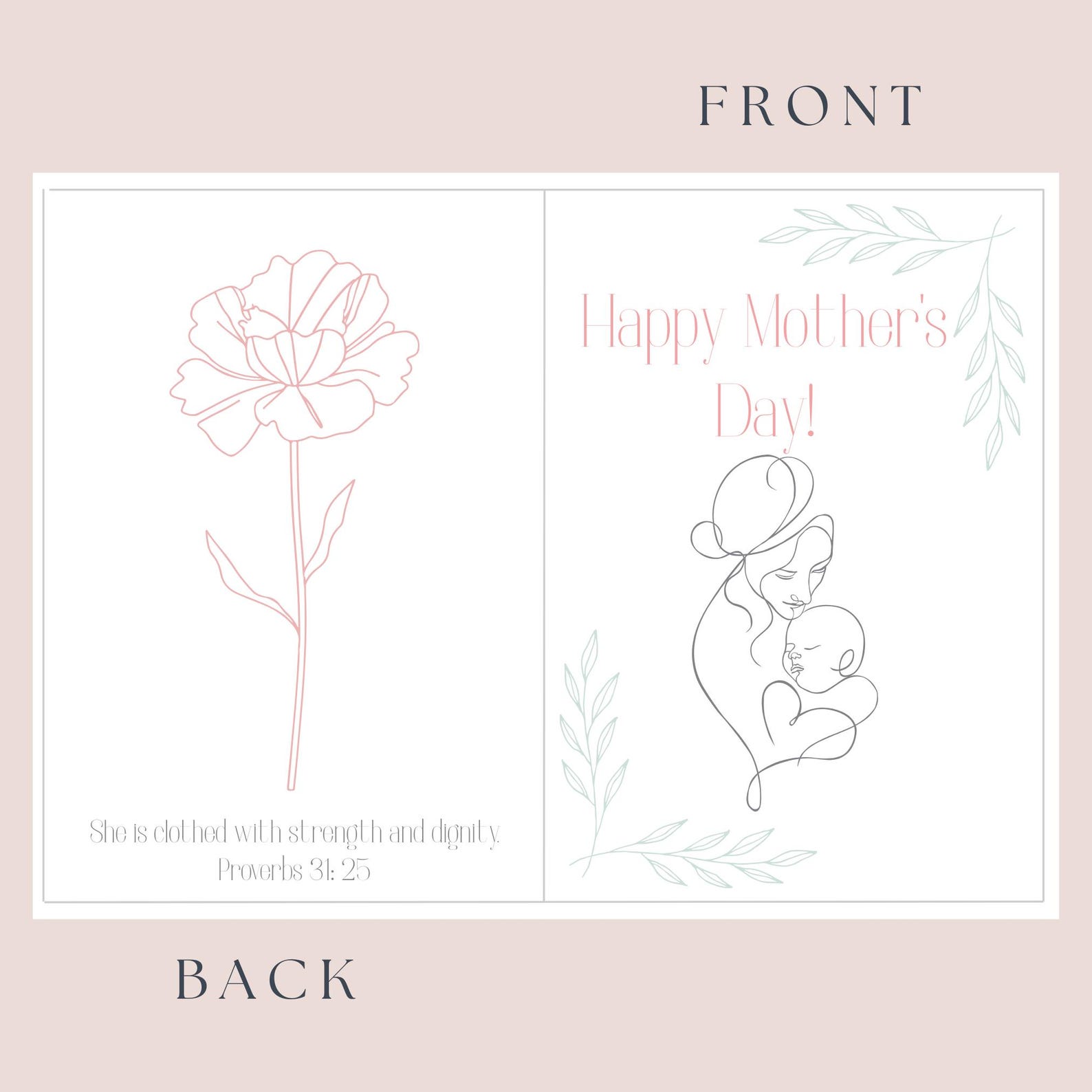 Mothers Day Coloring Card Printable for Kids | Christian Mothers Day ...