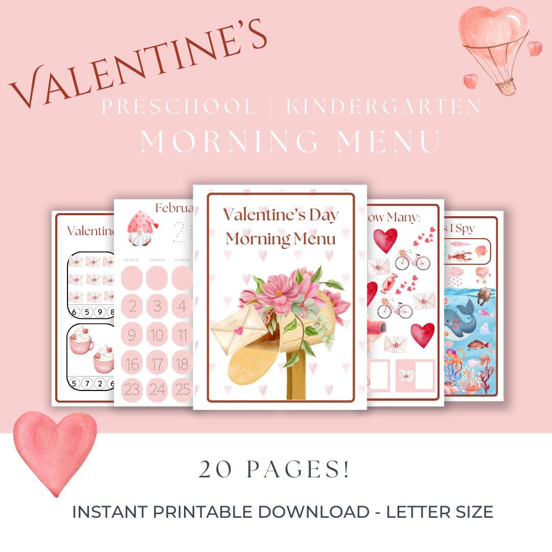 Valentine's Morning Menu | Valentines Activities | Preschool ...