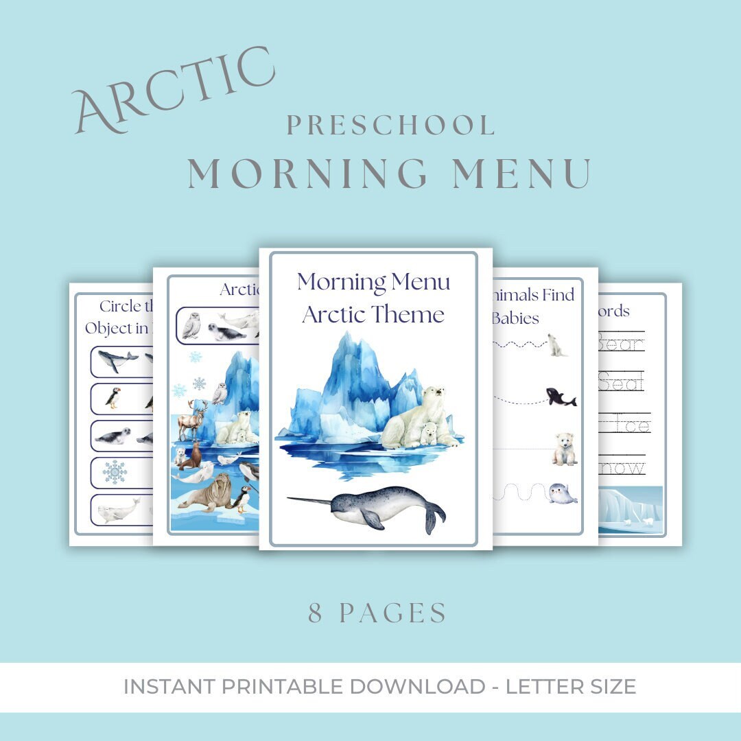 Morning Menu Arctic Theme Preschool Morning Menu Winter Themed Morning ...