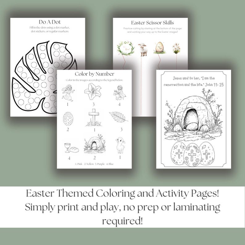 Christian Easter Coloring and Activity Pack | Holy Week Kids Games ...