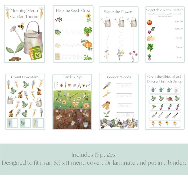 Garden Theme Morning Menu | Preschool Kindergarten Morning Menu ...