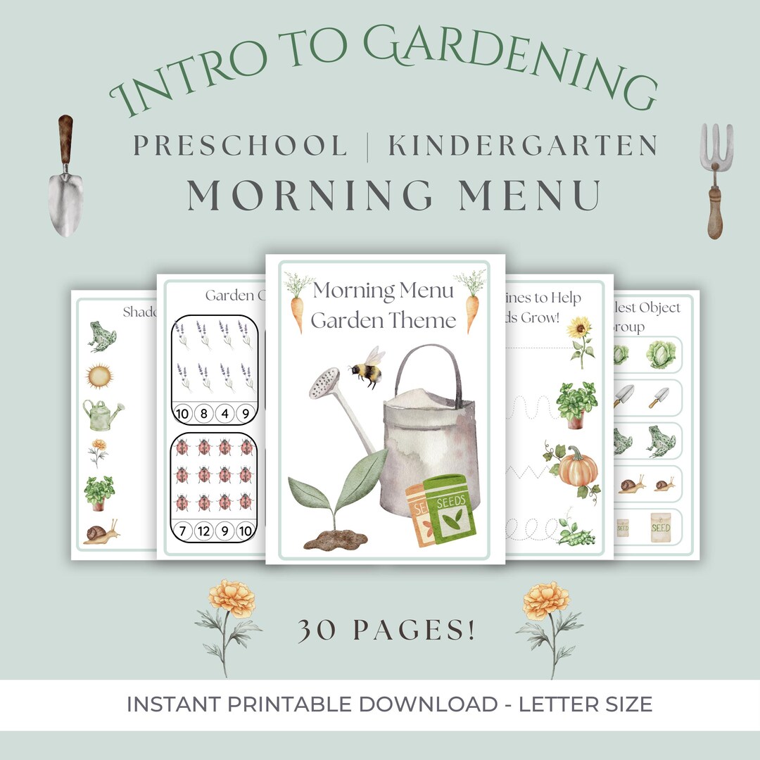 Garden Theme Morning Menu | Preschool Kindergarten Morning Menu ...