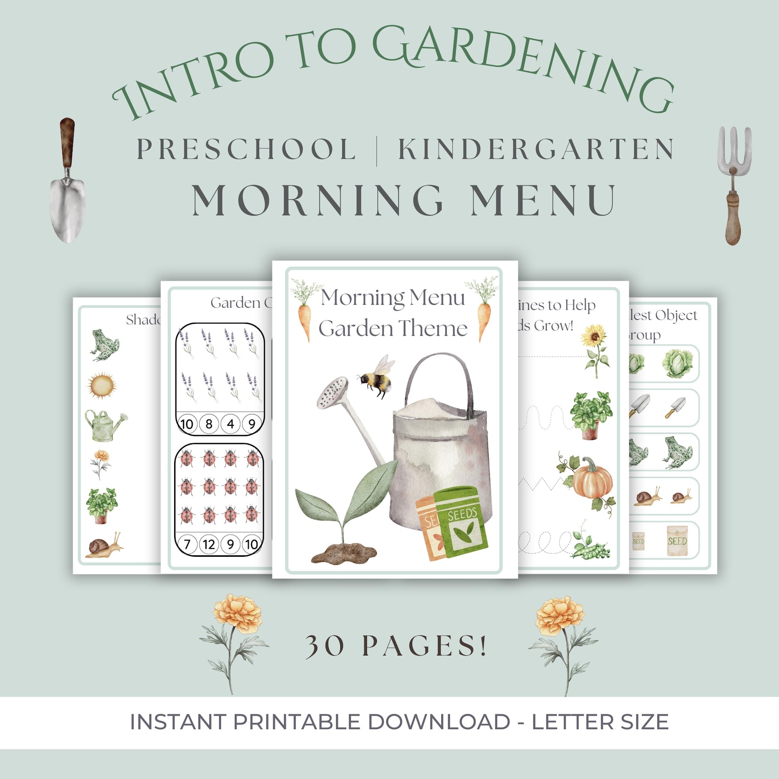 Garden Theme Morning Menu | Preschool Kindergarten Morning Menu ...