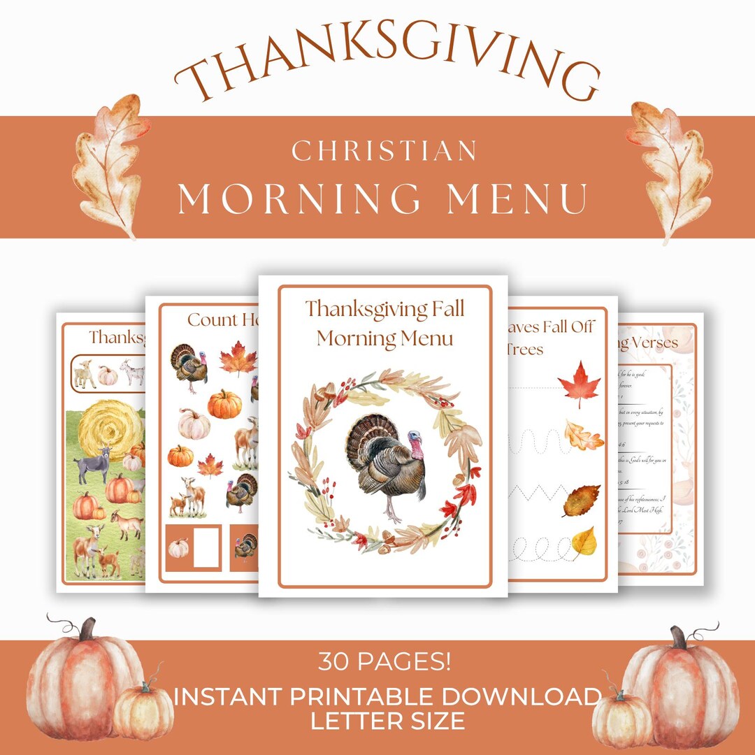 Christian Morning Menu | Preschool Kindergarten Homeschool Printable ...