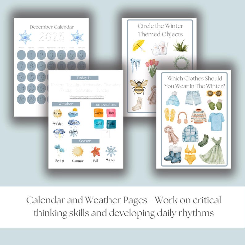Cozy Winter Morning Menu | Preschool Winter Activities | Kindergarten ...
