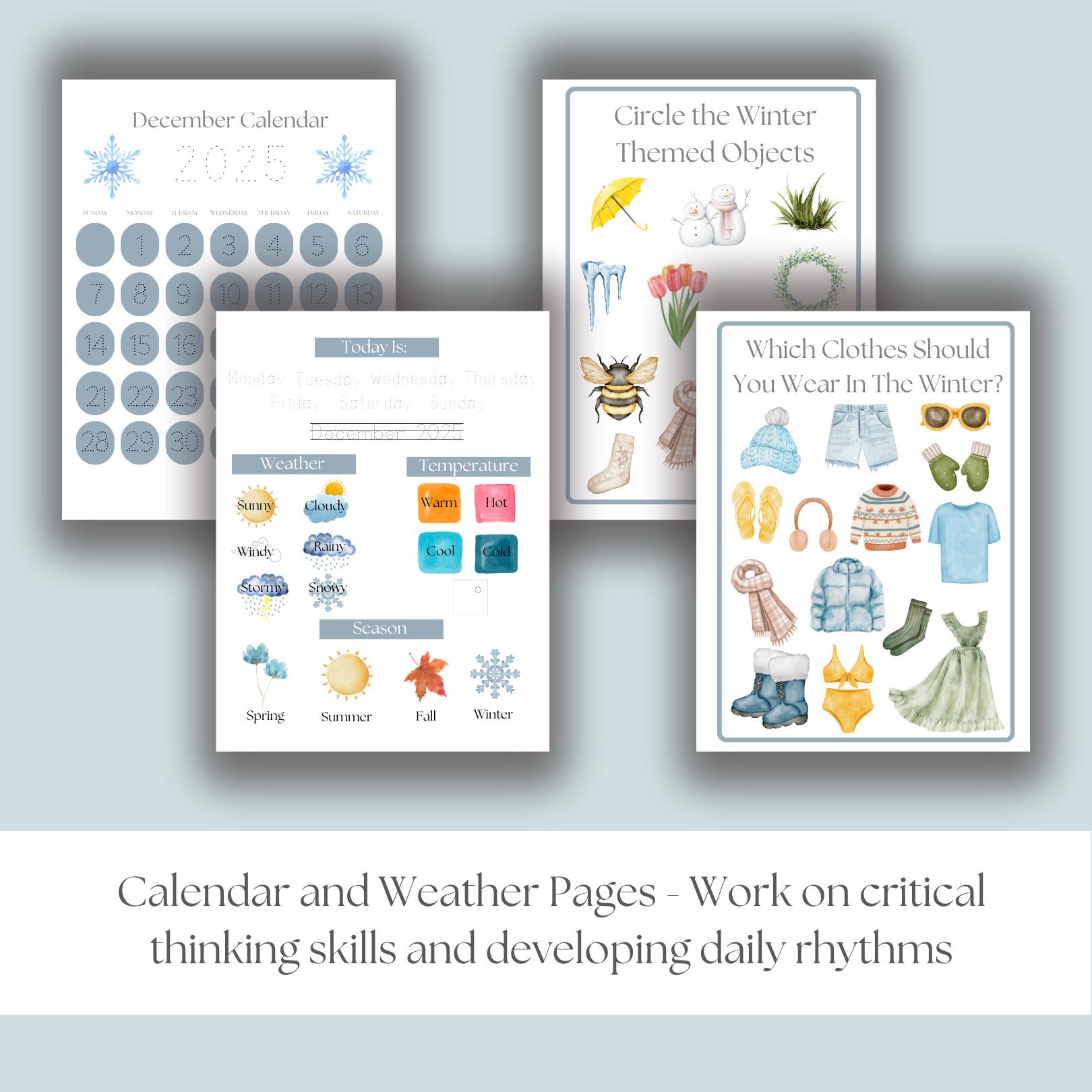 Cozy Winter Morning Menu | Preschool Winter Activities | Kindergarten ...
