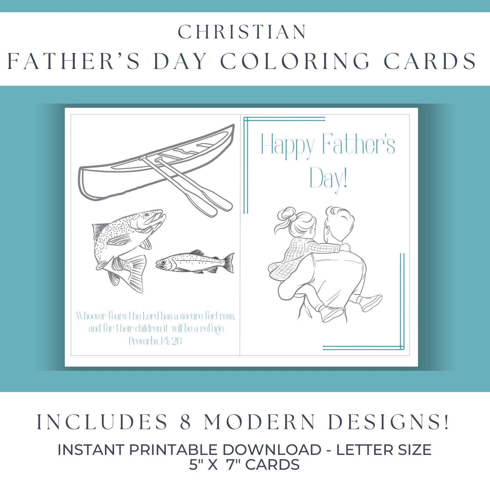 Fathers Day Coloring Card Printable for Kids | Christian Fathers Day ...