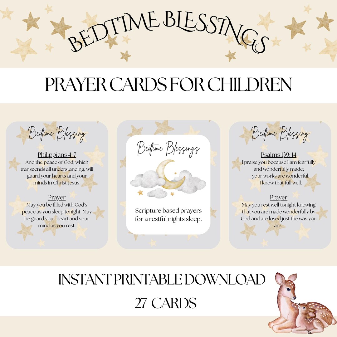 Prayer Cards for Kids | Bedtime Printable Cards | Christian Nighttime ...