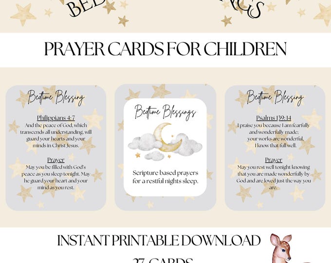 Prayer Cards for Kids | Bedtime Printable Cards | Christian Nighttime ...