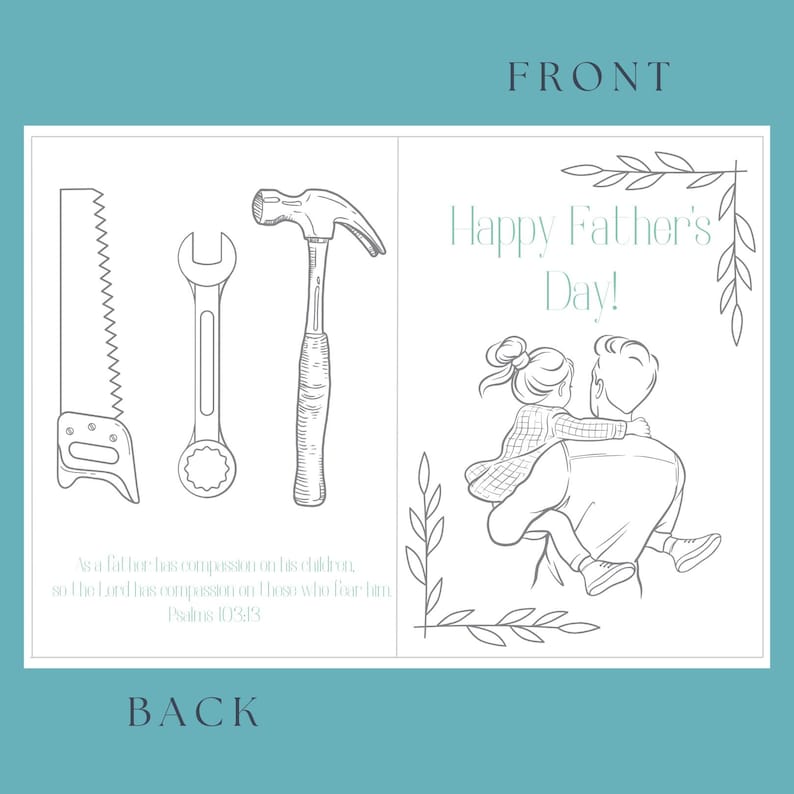 Fathers Day Coloring Card Printable for Kids | Christian Fathers Day ...
