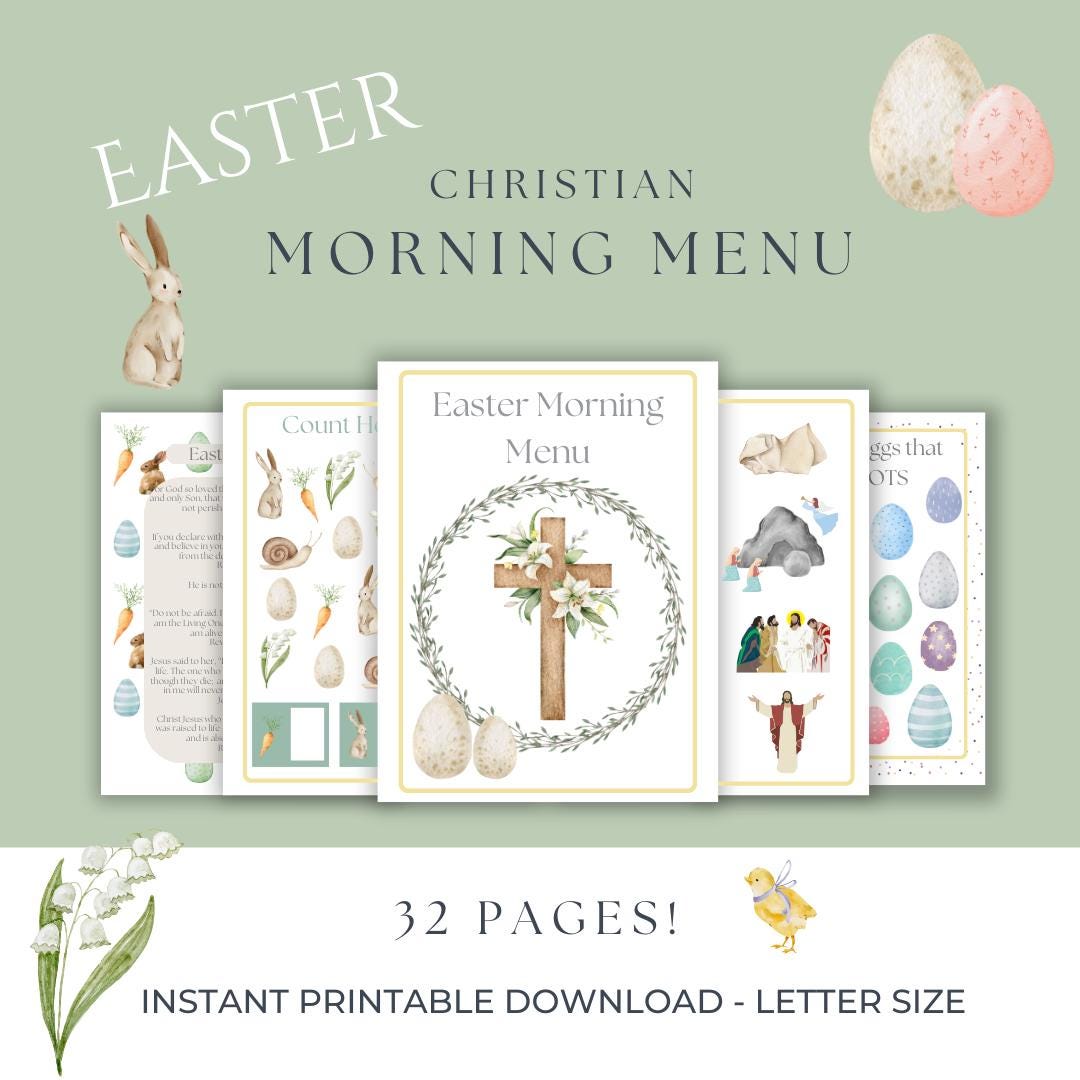 Christian Easter Morning Menu | Spring Morning Menu | Preschool ...