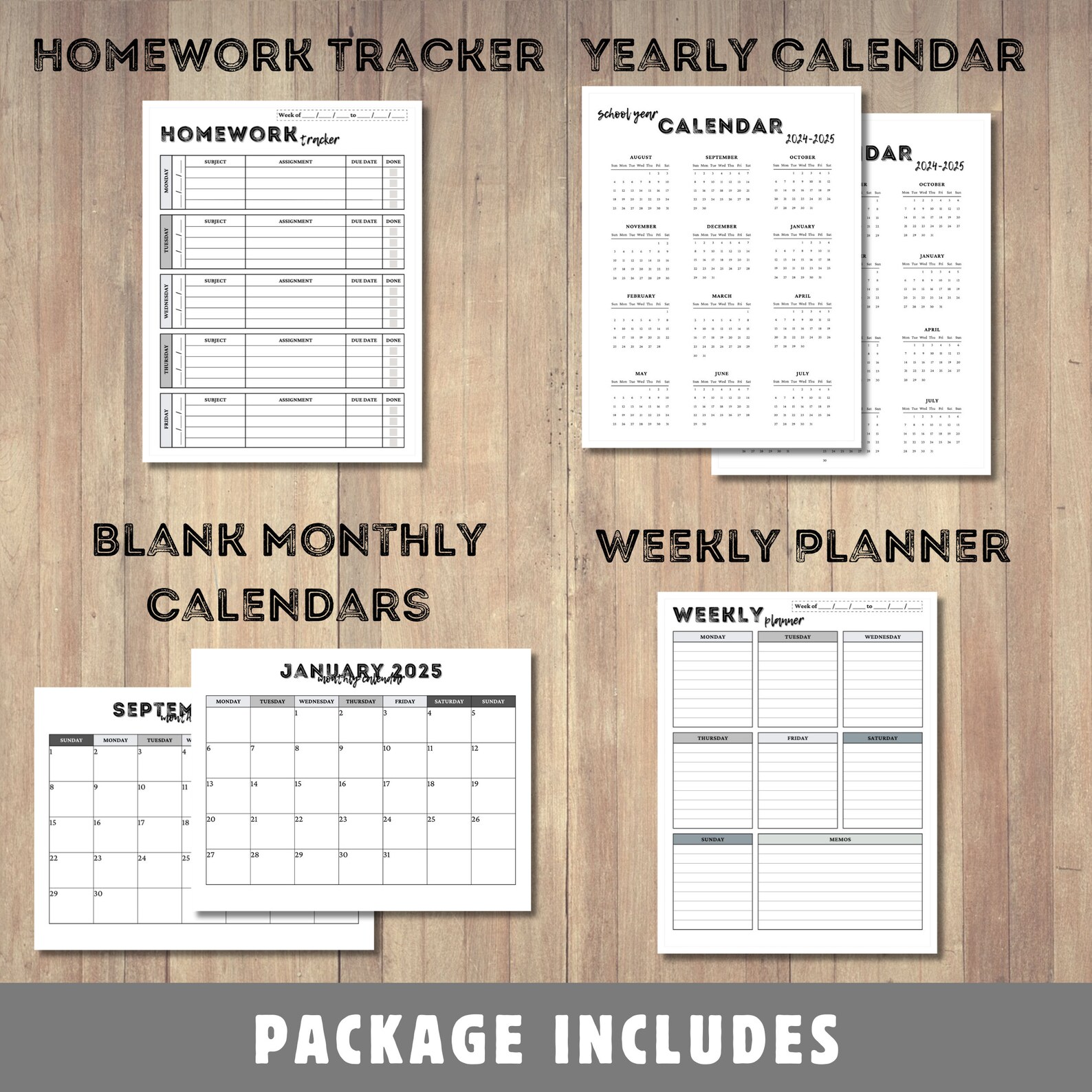 School Organization Chart Printable | Homework Tracker | Weekly Planner ...