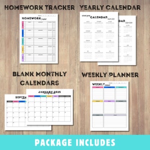 School Organization Chart Printable | Homework Tracker | Weekly Planner ...