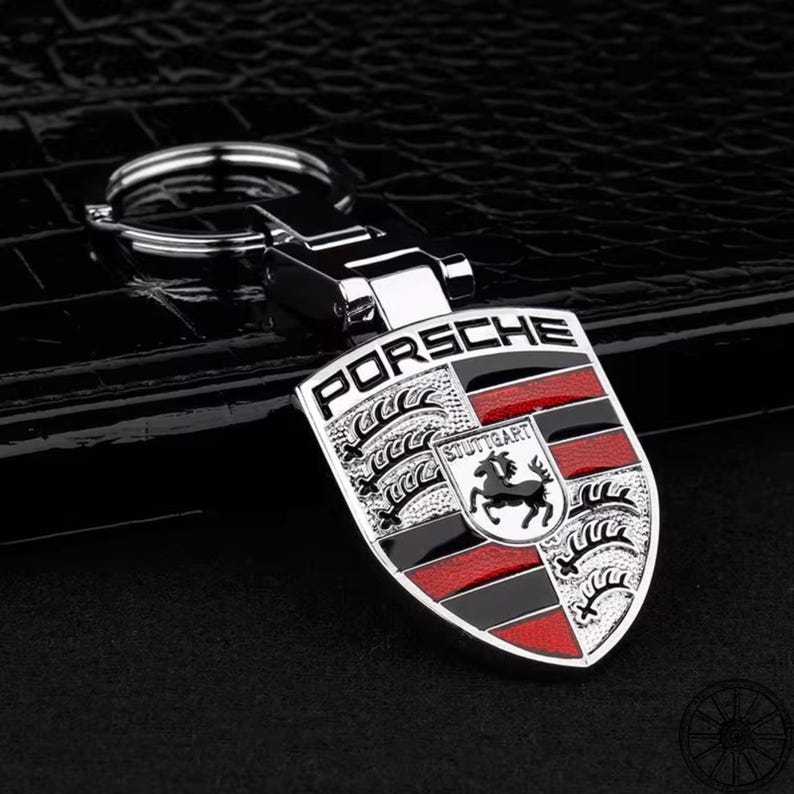 Porsche Keychain Logo Emblem Batch H Buckle Double-sided Key Ring ...