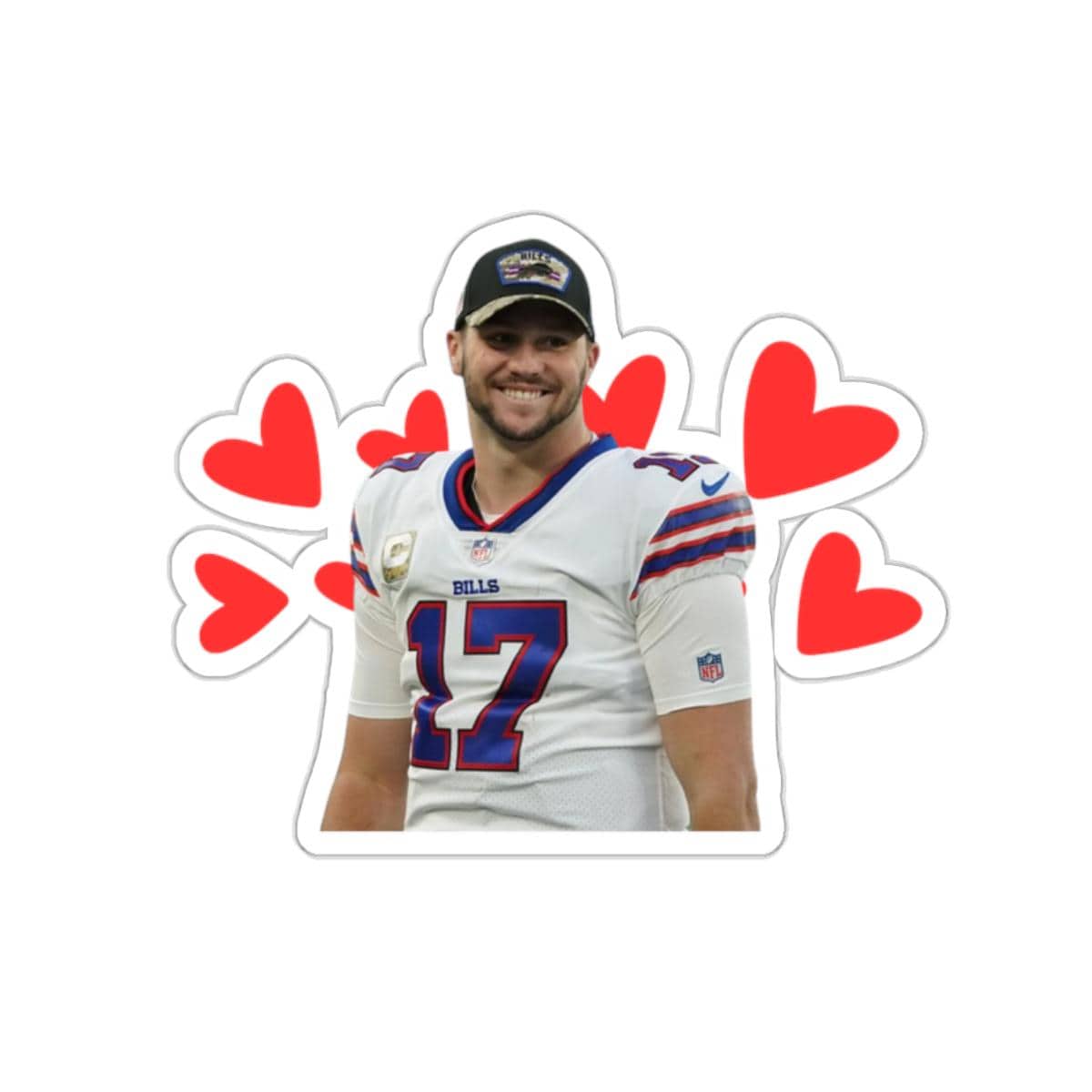 Red Heart Josh Allen Sticker , in My Football Era Merch, Buffalo Bills ...