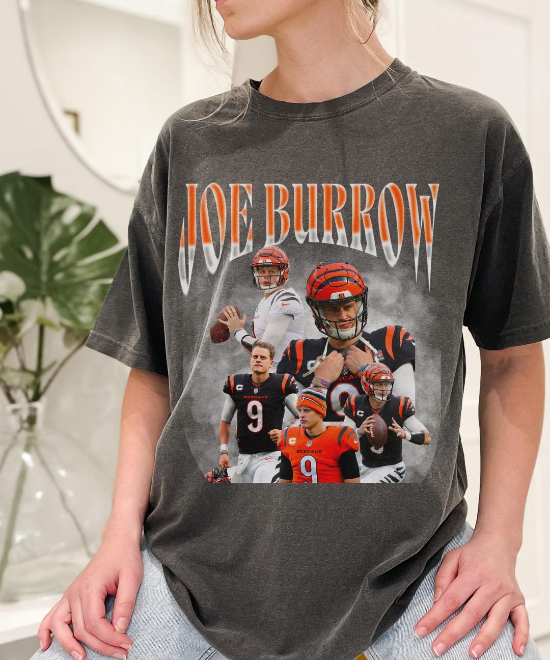 COMFORT COLORS 90s Inspired Joe Burrow Tshirt, Bootleg Cincinnati ...