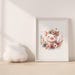 Whimsical Piglet Wall Art, Floral Nursery Decor, Digital Download, Cute ...