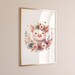 Whimsical Piglet Wall Art, Floral Nursery Decor, Digital Download, Cute ...
