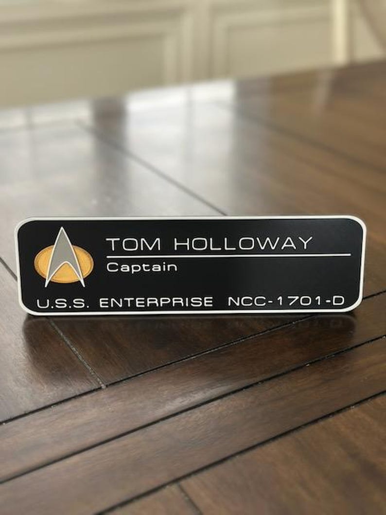 ST TNG TOS - Name Plate - Desktop Plaque - Personalized - Etsy