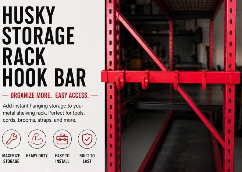 Husky Compatible Storage Rack Hooks | Side Bar Hooks | Organizer ...