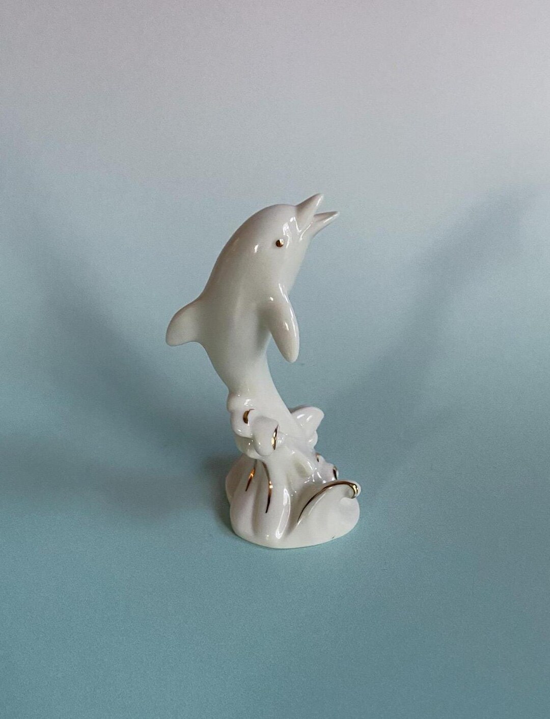 Lenox Dolphin Porcelain Figurine Vintage Miniature Gold Trim - Etsy