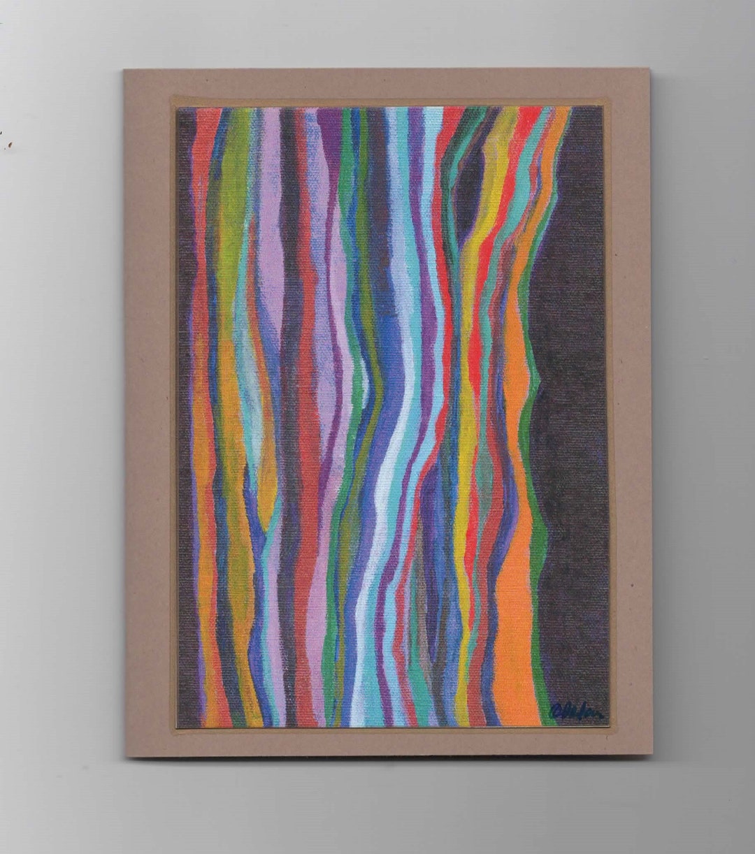 Folded Abstract Art Note Card With Envelope - Dreamweaver - Etsy