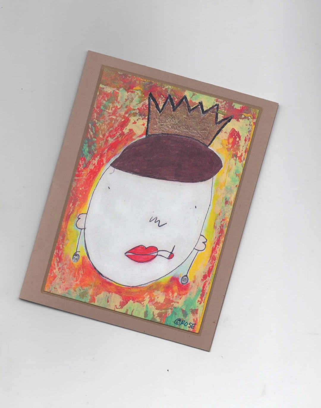 Artist With Autism, Smoking Lady Art Note Cards, Blank Inside Greeting ...