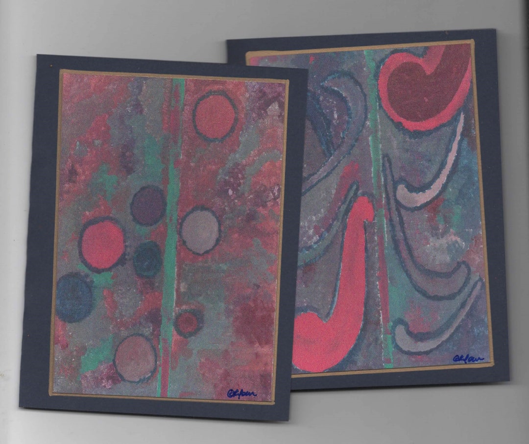 Abstract Art Note Card Set, Six Cards With Envelopes - Etsy