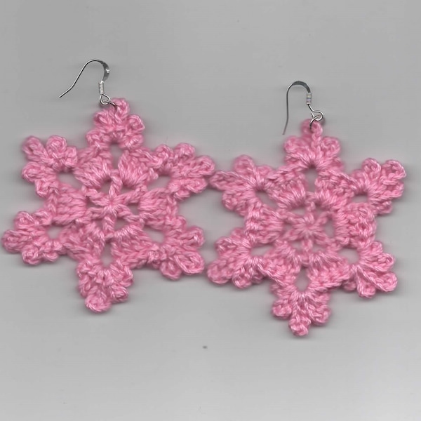 Crochet Snowflake Earrings - Etsy