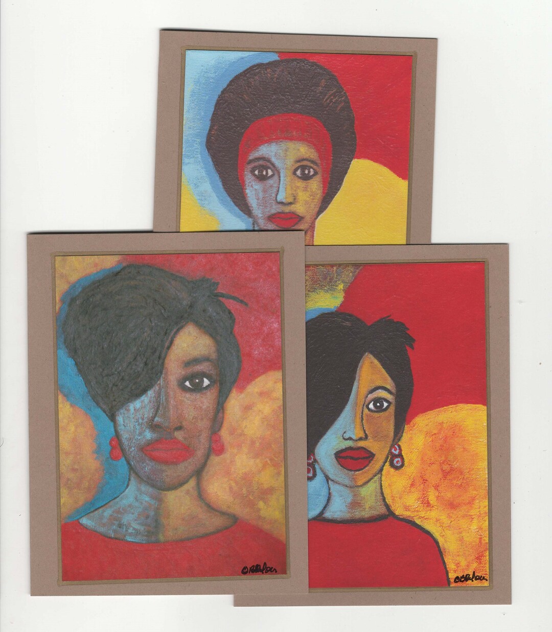 Set of Six Note Cards, African American Art - Etsy