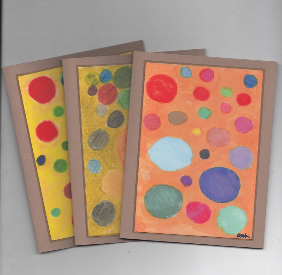 Set of Six Abstract Art Note Card Set - Etsy
