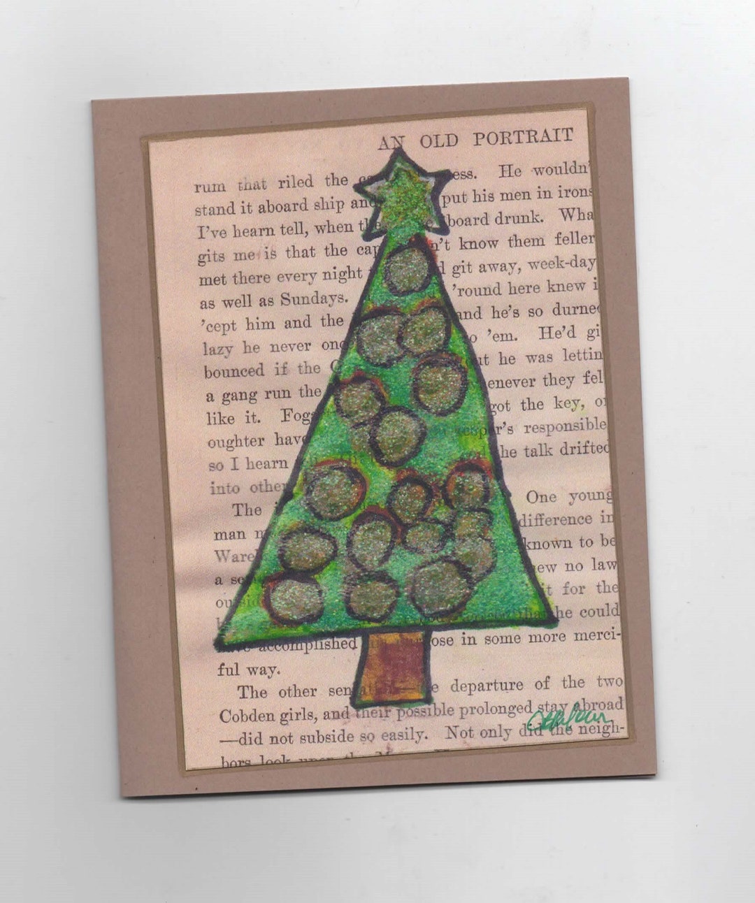 Green Christmas Tree, Holiday Note Cards - Etsy