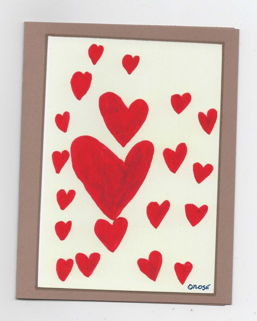 Floating Hearts Note Card, Blank Inside Greeting Cards, Artist With ...