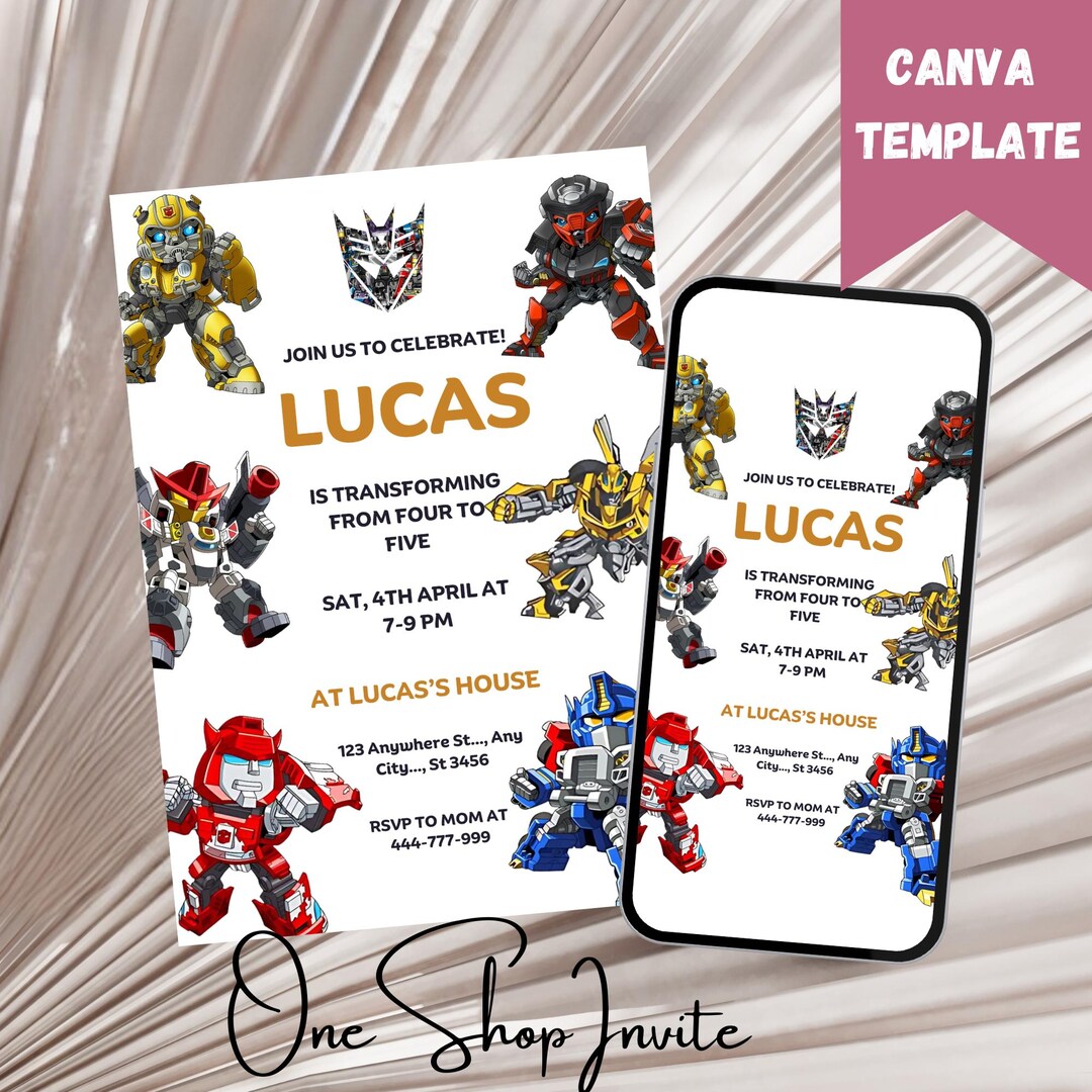 Editable Rescue Bots Birthday Invitation, Printable Rescue Bots ...