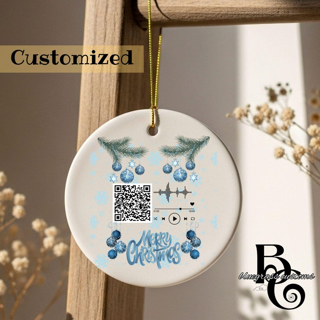 Personalized Ornament, Custom QR Code Ceramic Ornament: Photo, Video ...