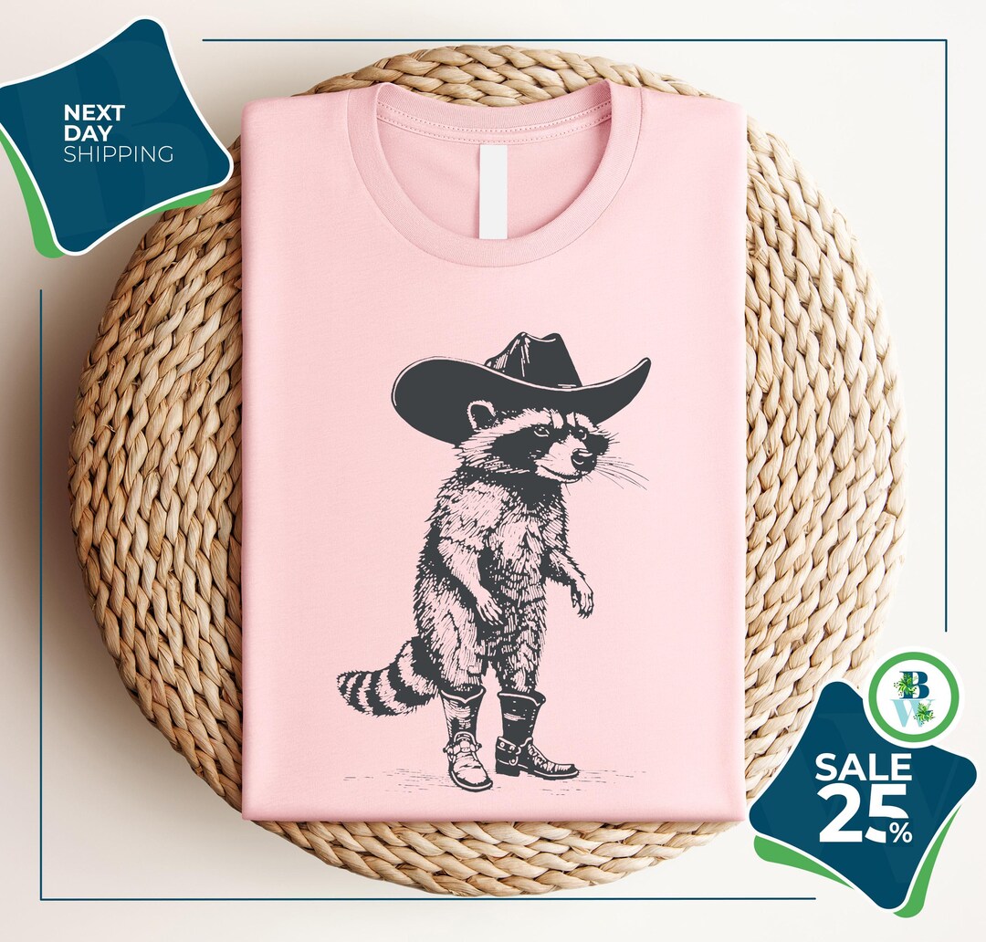 Vintage Cowboy Racoon Shirt | Funny Western Trash Panda Tshirt | Retro ...