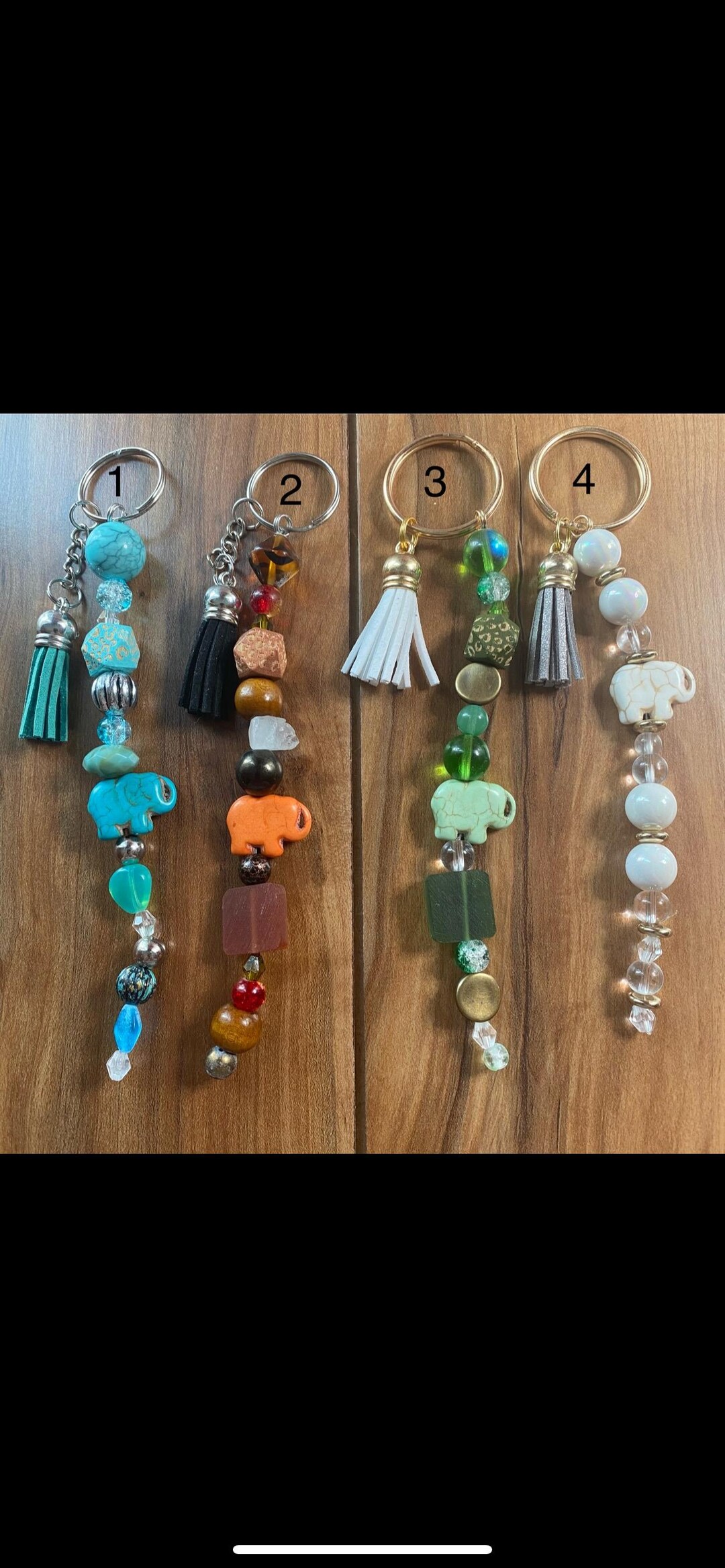 Elephants and Beads Keychain - Etsy