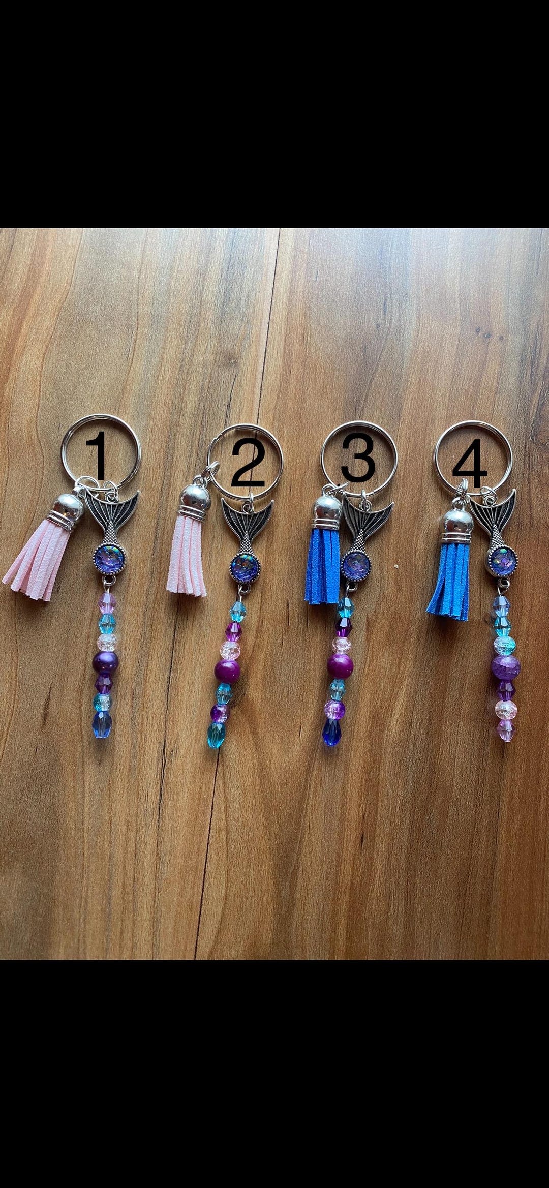 Fish Tail Keychain -beaded Keychain - Purse Charm - Etsy