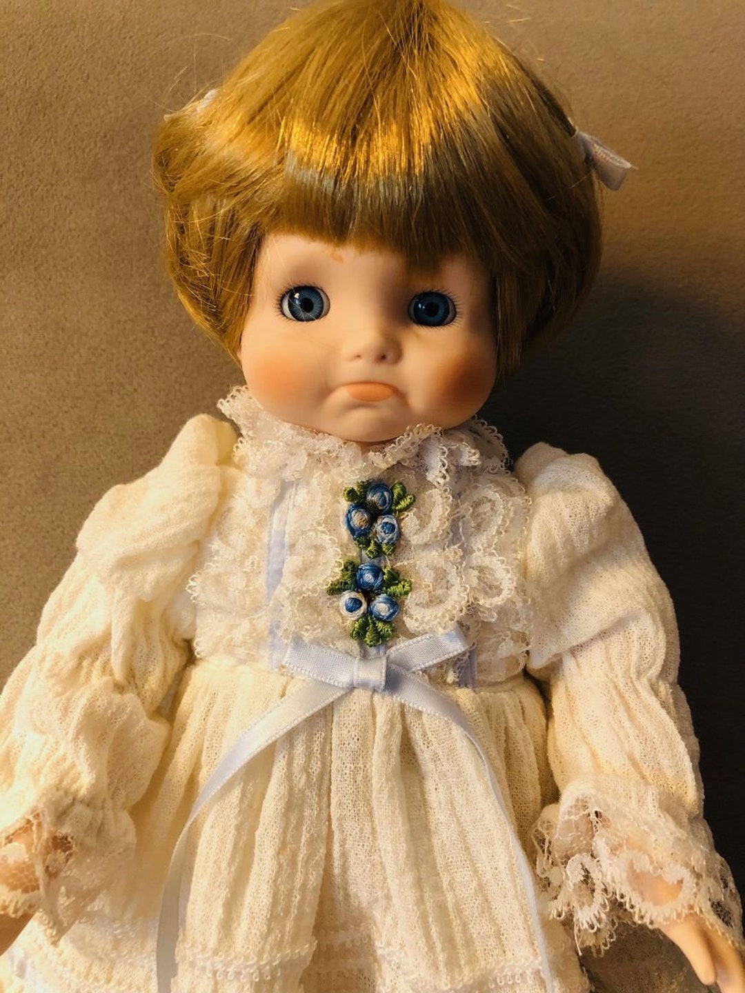 Vintage 13 Porcelain POUTY FACE Doll - Etsy